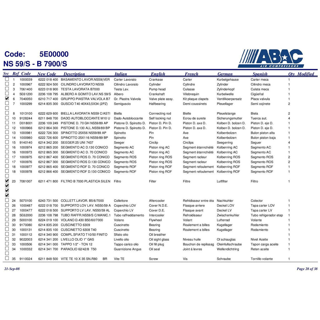 Κεφαλή Αεροσυμπιεστή Abac, B7900, 10,0hp (4116090253) - 6 άτοκες – e ...